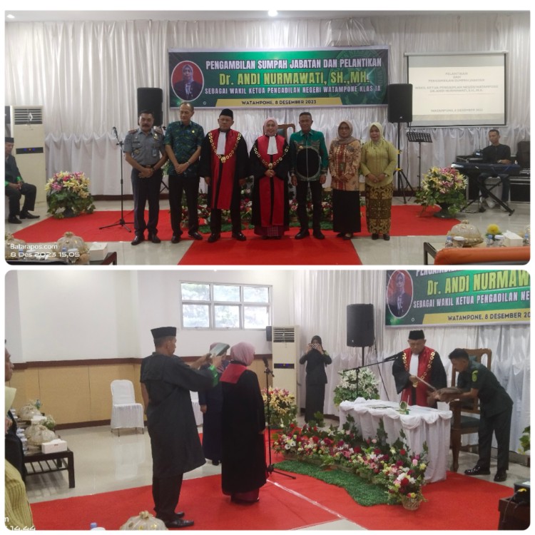 Ketua PN Bone Lantik Andi Nurmawati Sebagai Sekertaris, Ini Pesan Safri ...